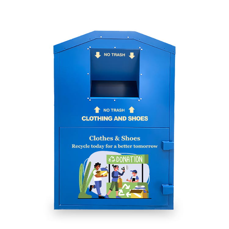 Wholesale Book Shoes Clothes Donation Box Blue Clothing Recycling Bins ...
