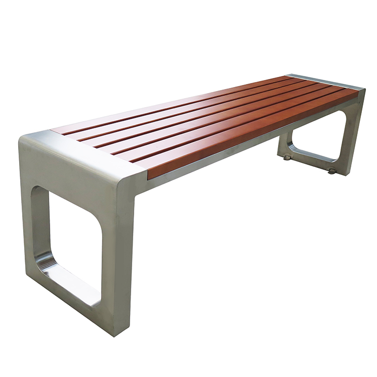Wholesale Public Street Backless Wooden Park Bench Seats With Stainless ...