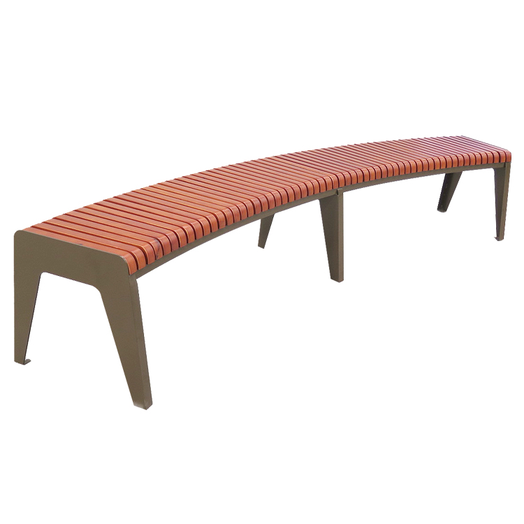 Wholesale Timber Curved Wood Slat Park Outdoor Bench Backless ...