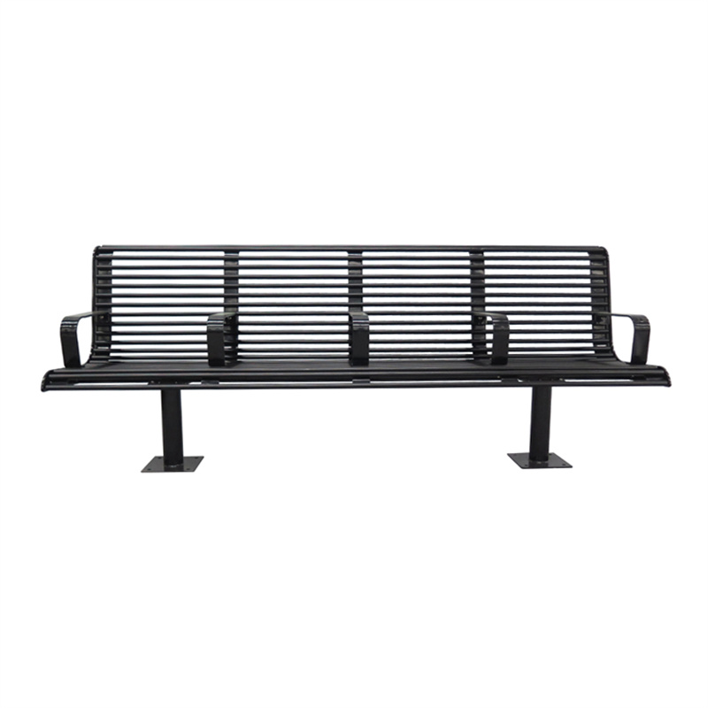 Wholesale Wholesale Black Street Park Metal bench Heavy Duty Steel Slat ...