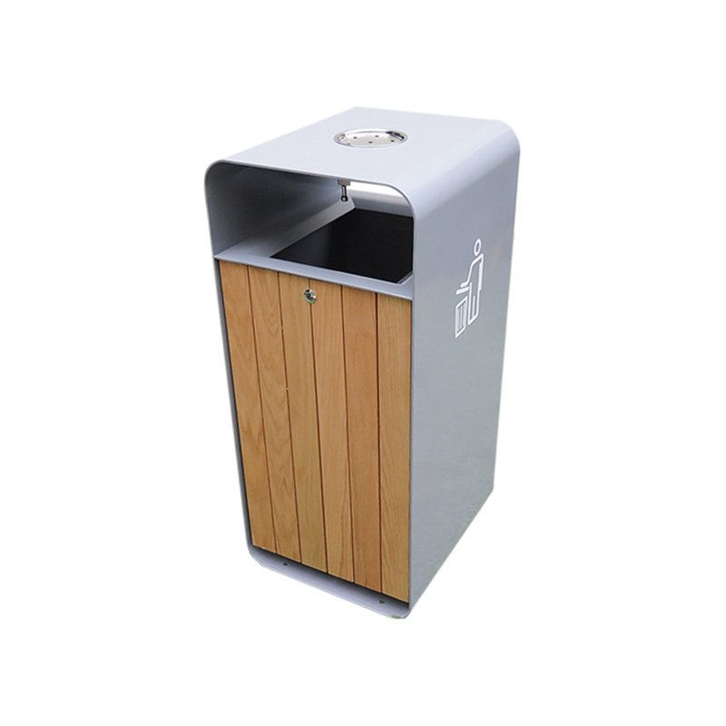 Wholesale Wooden Trash Can With Ashtray Outdoor Waste Bin Manufacturer ...