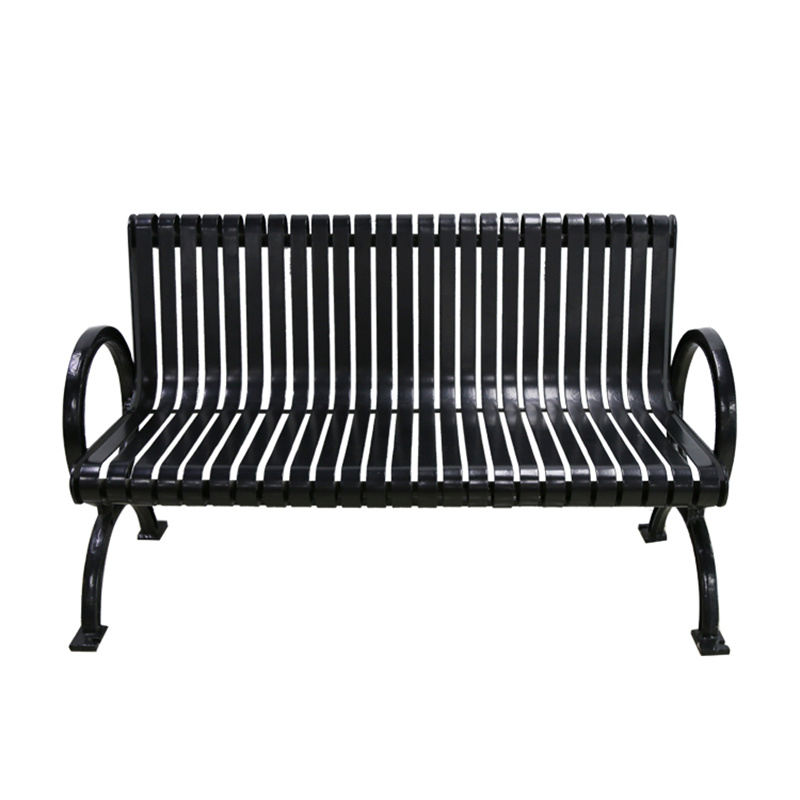 Wholesale factory customized 5ft Park Black Exterior Metal Benches With ...