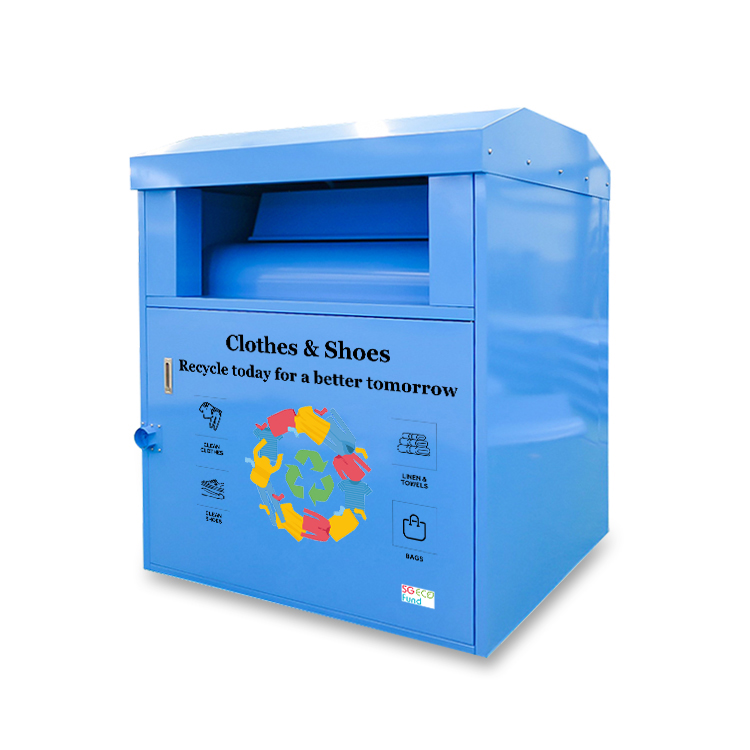 Wholesale Blue Metal Clothes Donation Container Cloth Donation Drop Off ...